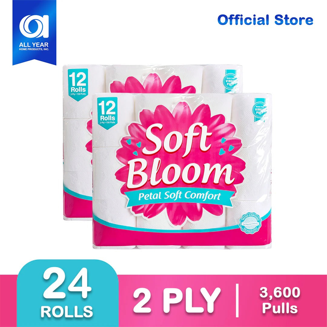 Soft Bloom Bathroom Tissue 2 Ply 150 Pulls x 12 Rolls - BTVP BLOOM 8/1 ...